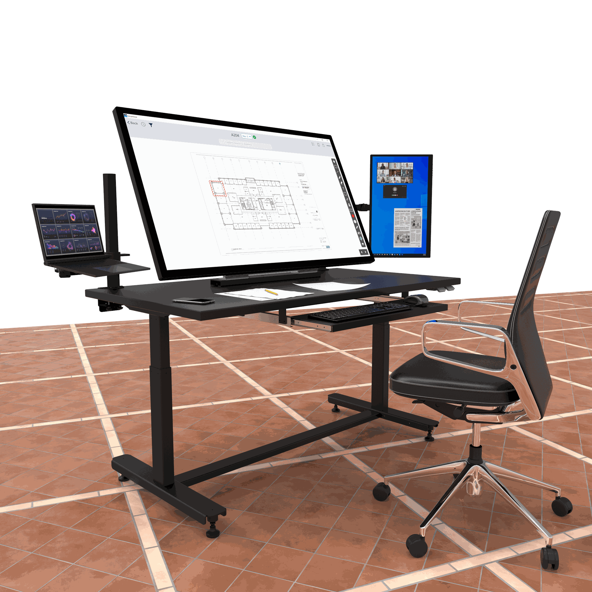 Plan Review Desk | Touchscreen Workflow Station