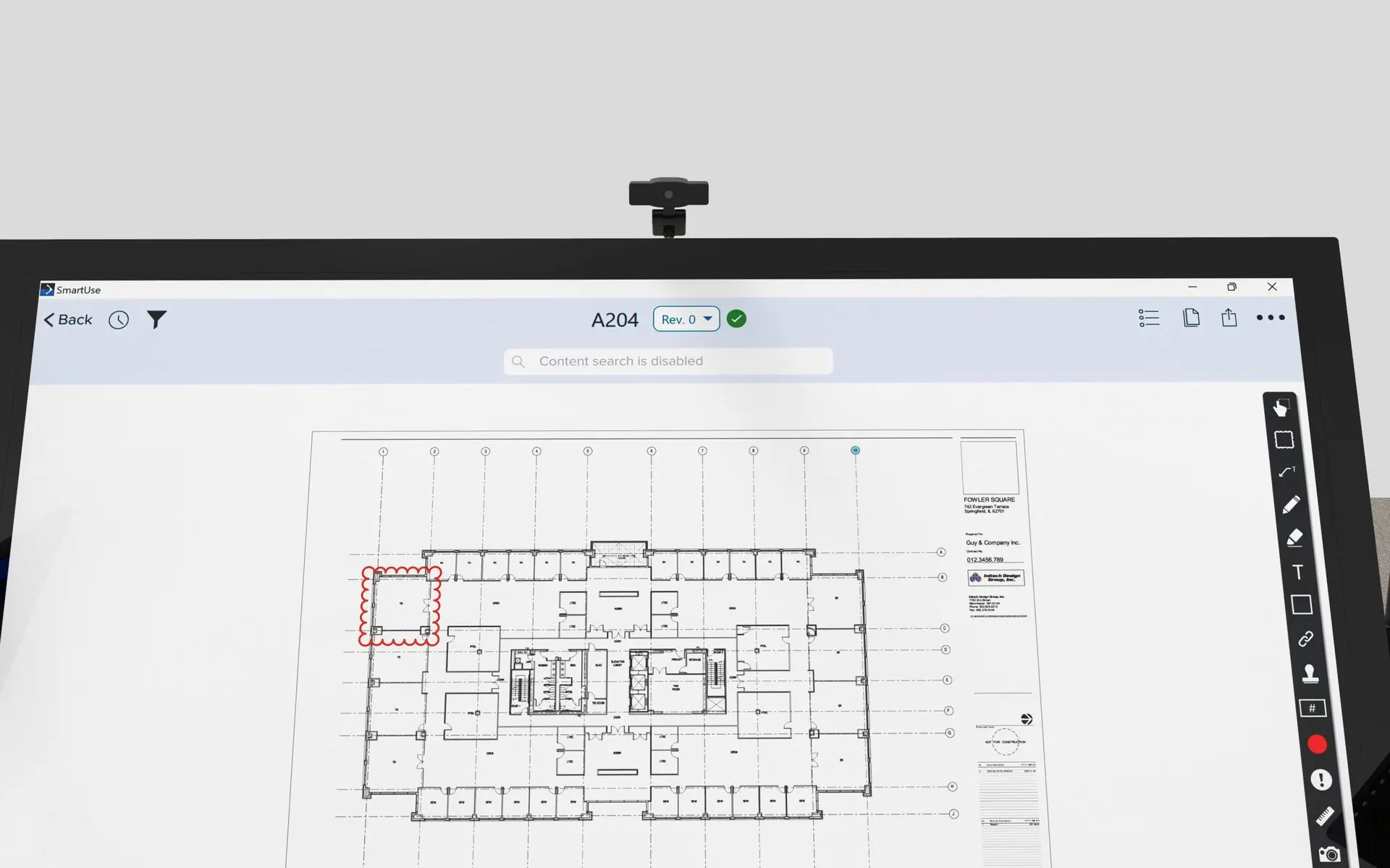 Tabletop Touch Screen Displays for Blueprint Reviews