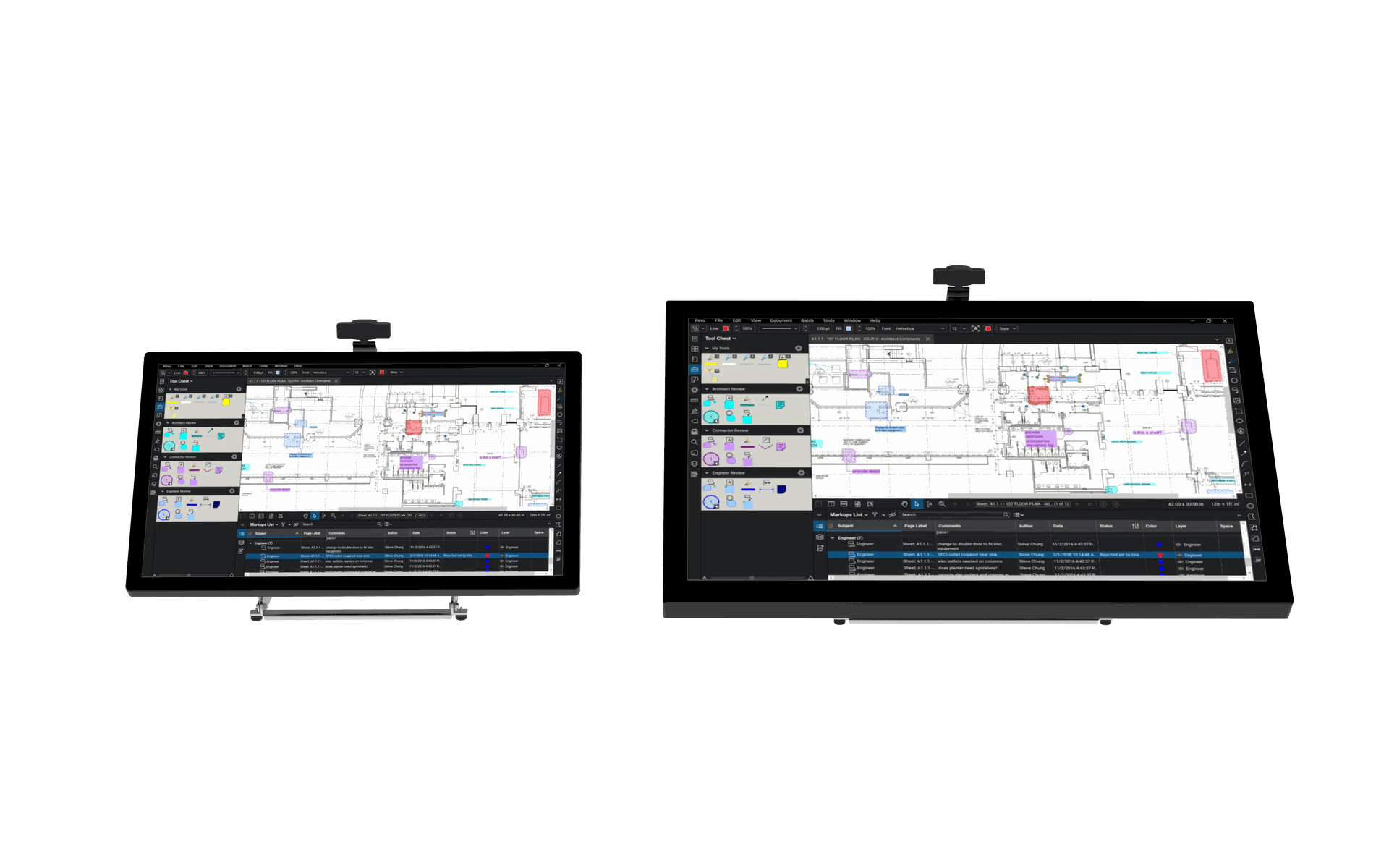 Tabletop Touch Screen Displays for Blueprint Reviews